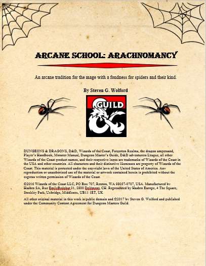 Arcane School: Arachnomancy - Dungeon Masters Guild | DriveThruRPG