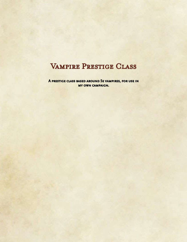 Vampire Prestige Class - Dungeon Masters Guild | DriveThruRPG