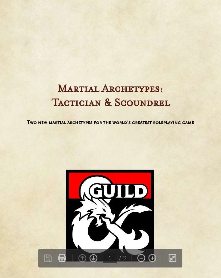 Martial Archetypes: Tactician & Scoundrel - Dungeon Masters Guild | DriveThruRPG
