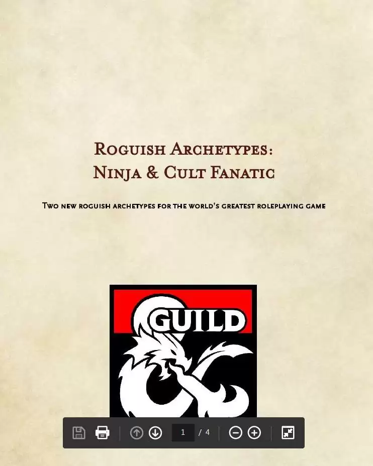 Roguish Archetypes: Ninja & Cult Fanatic - Dungeon Masters Guild ...