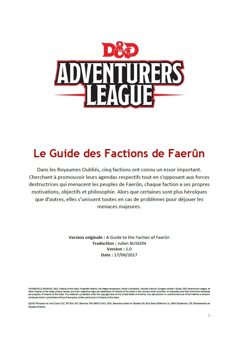 Le Guide des Factions de Faerûn - Dungeon Masters Guild | DriveThruRPG