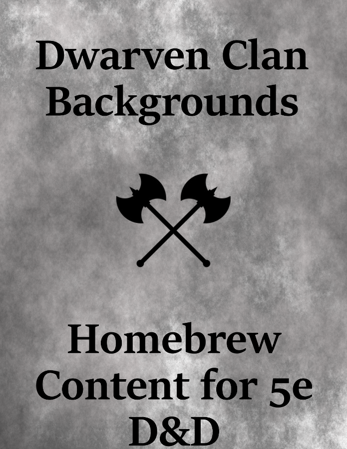 Dwarven Clan Backgrounds - 3 New Backgrounds for Dwarf Characters ...