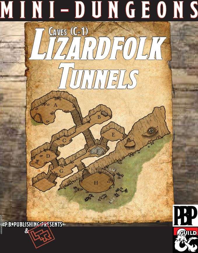 Mini-Dungeons: Caves (C-1) - Lizardfolk Tunnels - Dungeon Masters Guild ...