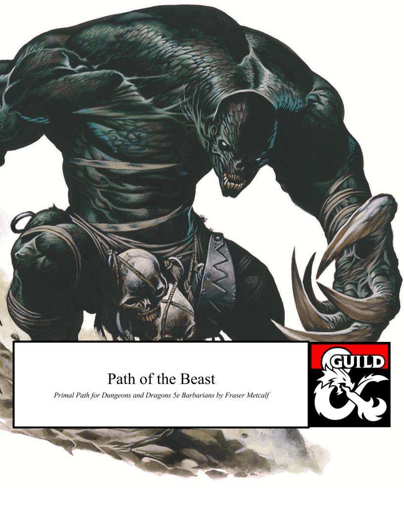 Primal Path: Path of the Beast - Dungeon Masters Guild | DriveThruRPG