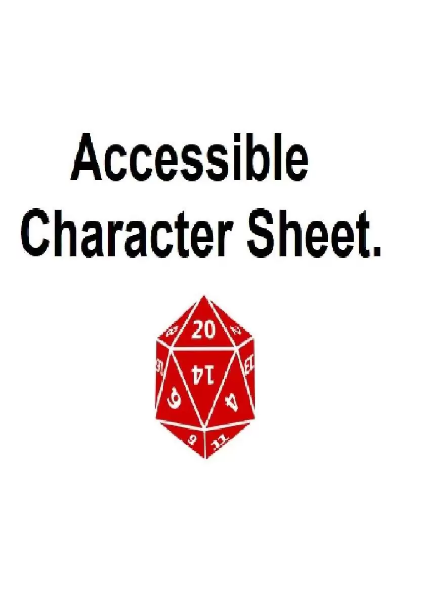 Visually Impaired Friendly Character Sheet - Dungeon Masters Guild ...