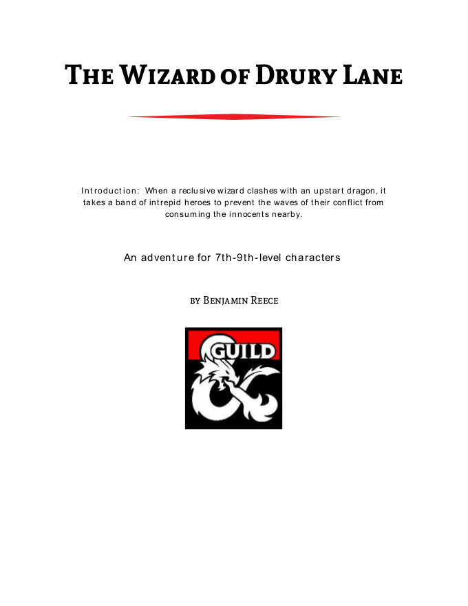 The Wizard of Drury Lane - Dungeon Masters Guild | DriveThruRPG