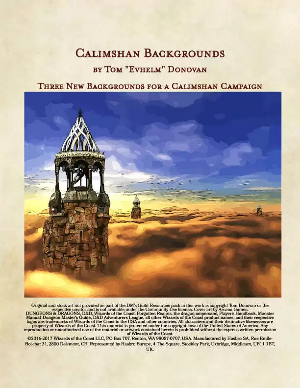 3 Calimshan Backgrounds (5e) - Dungeon Masters Guild | DriveThruRPG