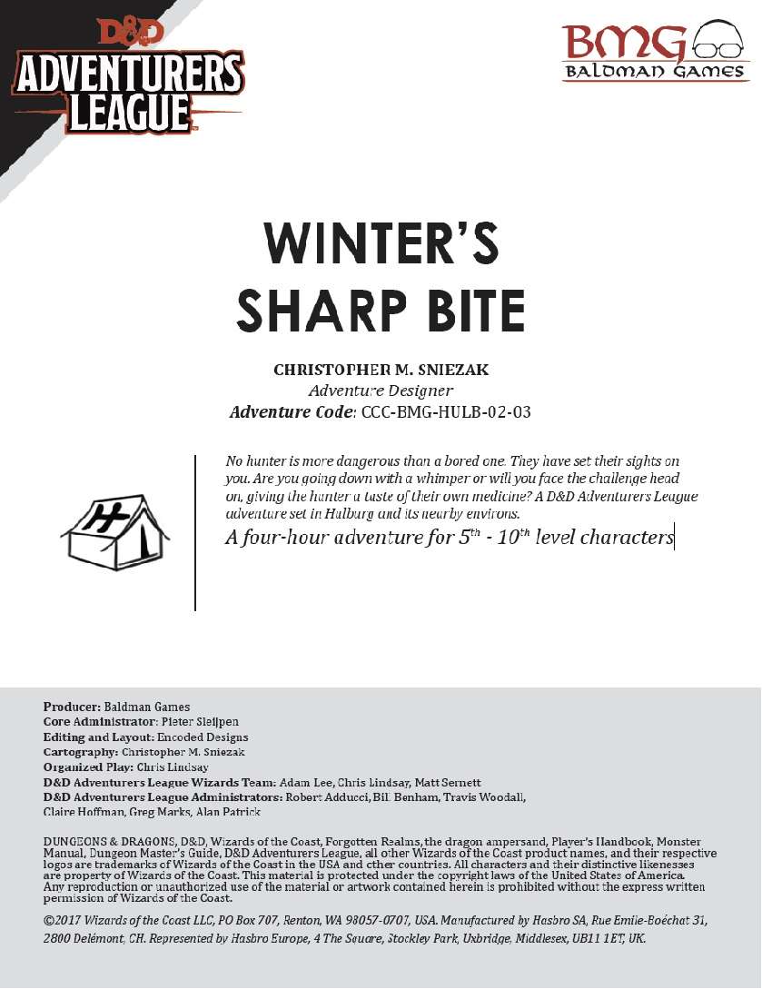 CCC-BMG-21 HULB 2-3 Winter's Sharp Bite - Dungeon Masters Guild ...