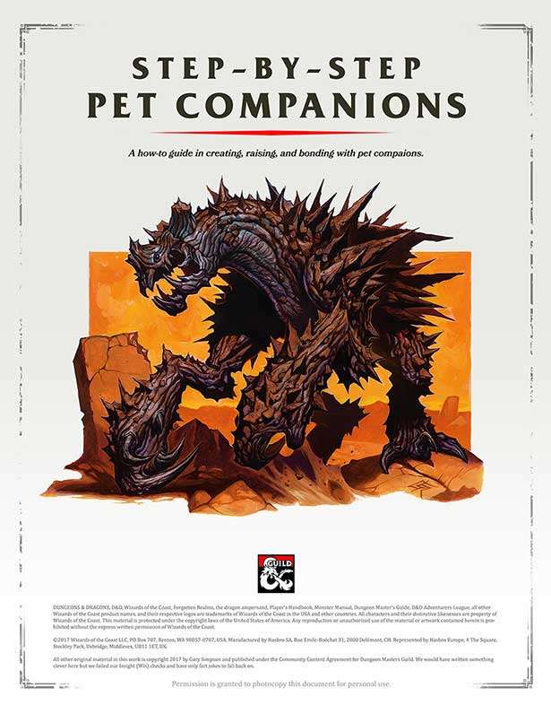 Step-by-Step Pet Companions - Dungeon Masters Guild | DriveThruRPG