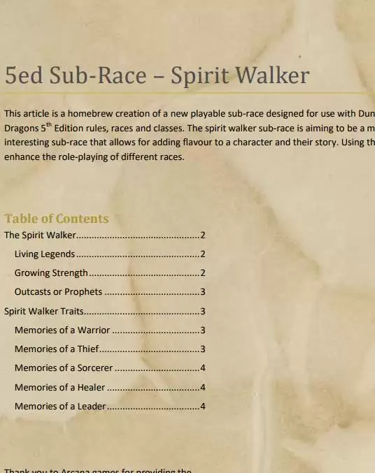 Spirit Walker: Playable Sub-Race - Dungeon Masters Guild | DriveThruRPG