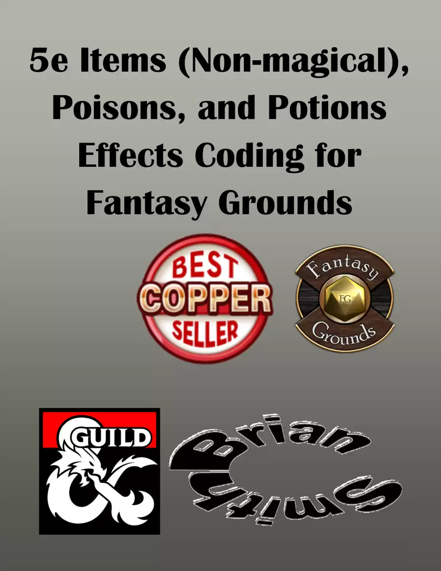 5e Items, Poisons, and Potions Effects Coding - Dungeon Masters Guild ...