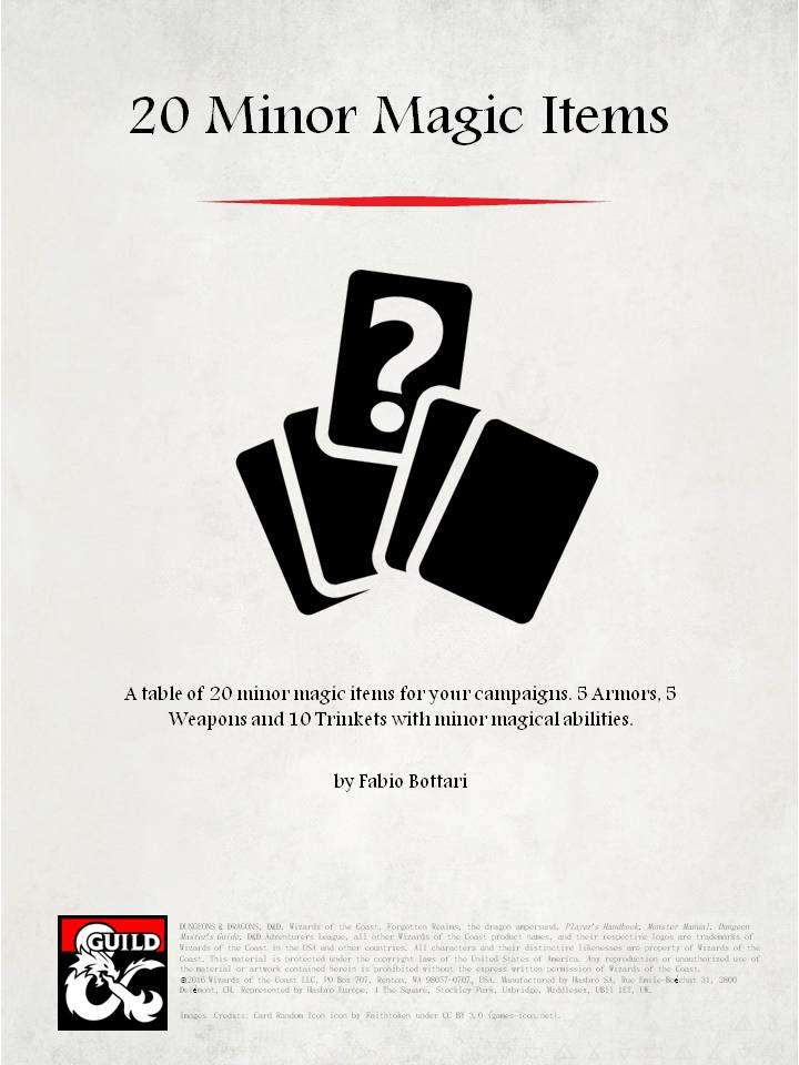 20 Minor Magic Items - Dungeon Masters Guild | DriveThruRPG