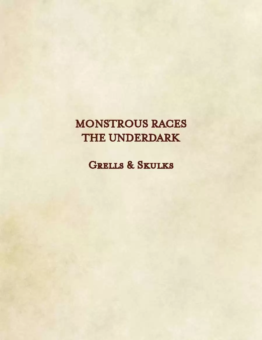 Monstrous Races - Underdark - Dungeon Masters Guild | DriveThruRPG