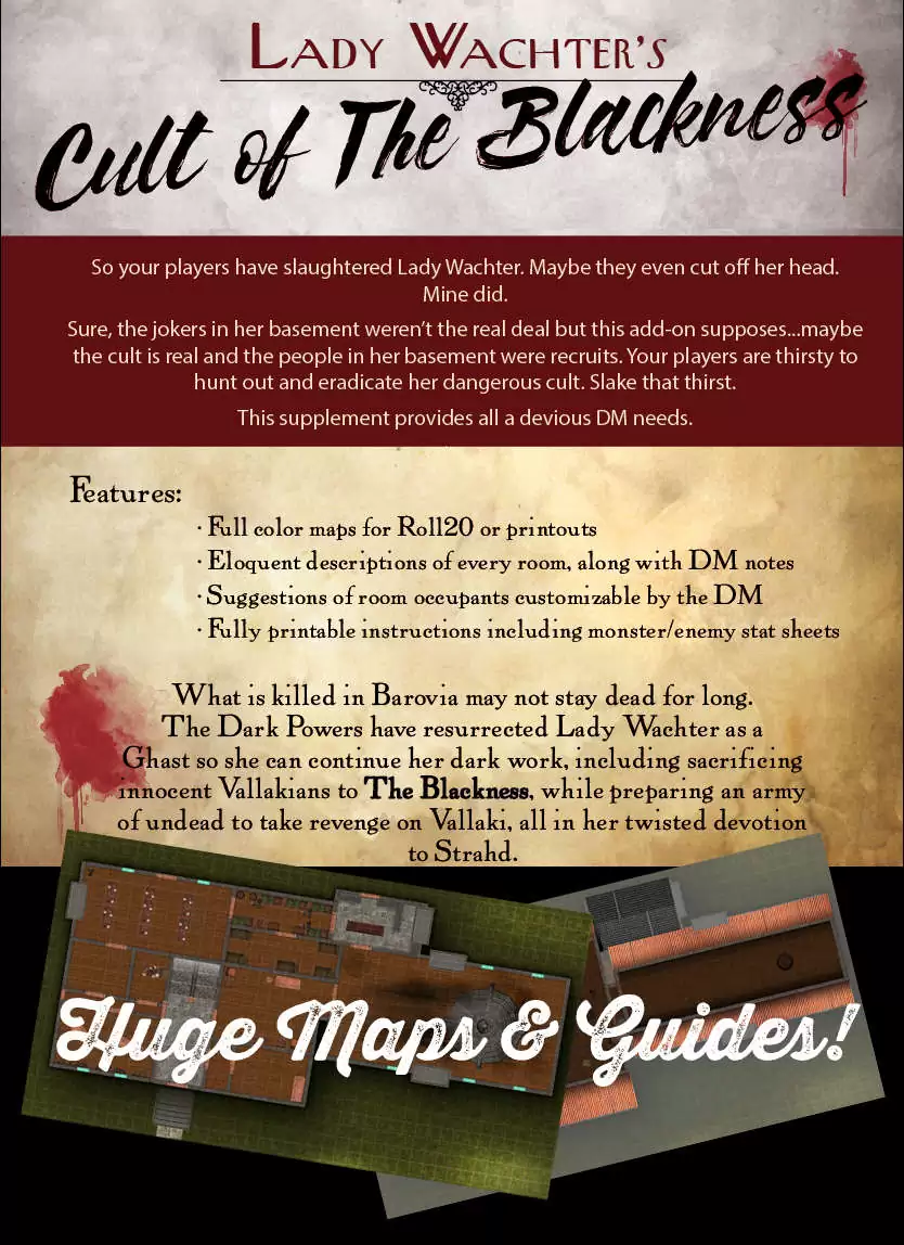 Curse of Strahd: Lady Wachter's Cult of The Blackness PWYW EDITION ...