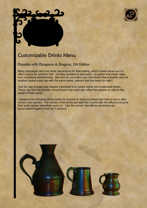 Customizable Drinks Menu - Dungeon Masters Guild | DriveThruRPG