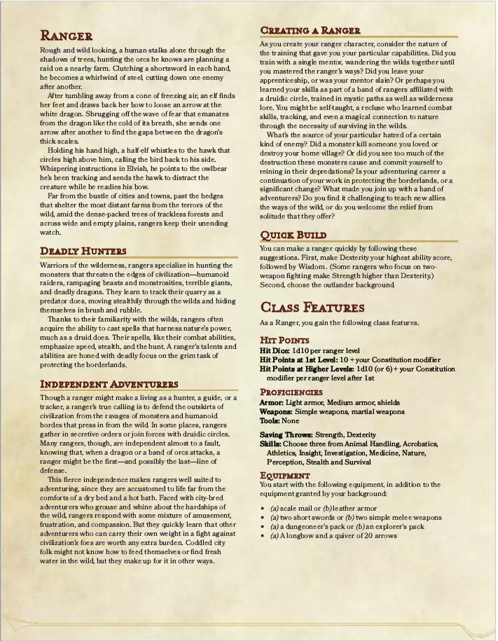 Re-Revised Ranger - Dungeon Masters Guild | DriveThruRPG