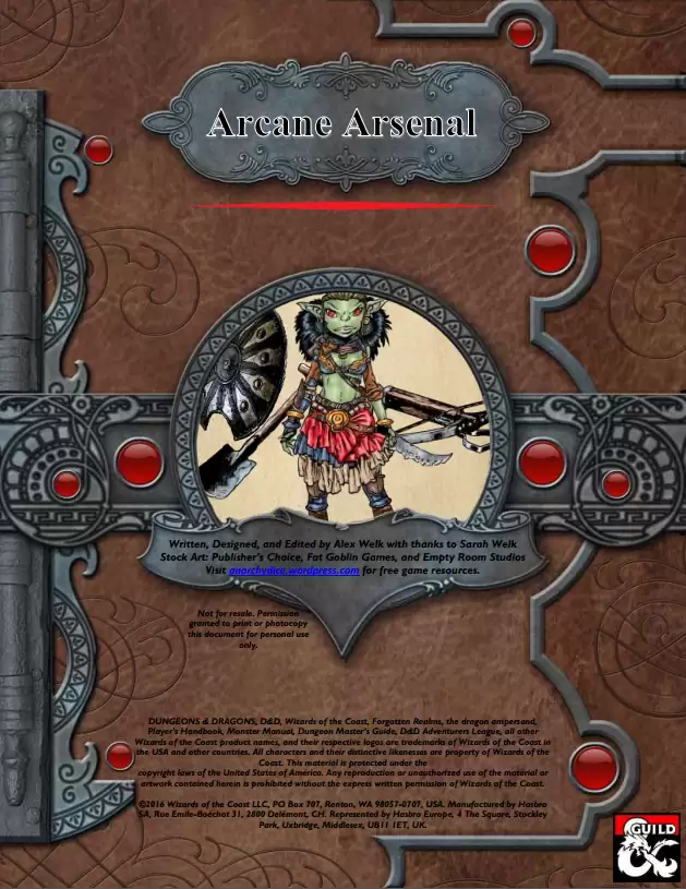 Arcane Arsenal - Dungeon Masters Guild | DriveThruRPG