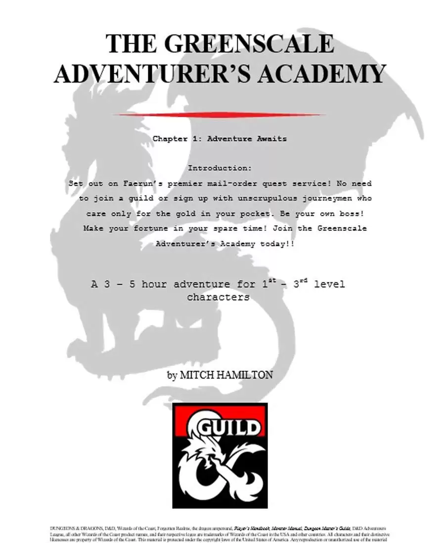 The Greenscale Adventurer's Academy: Chapter 1 - Dungeon Masters Guild ...