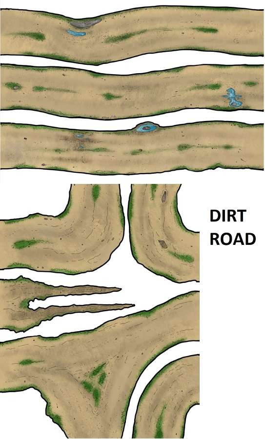 2D terrain, maps and props - Dirt Road - Dungeon Masters Guild ...