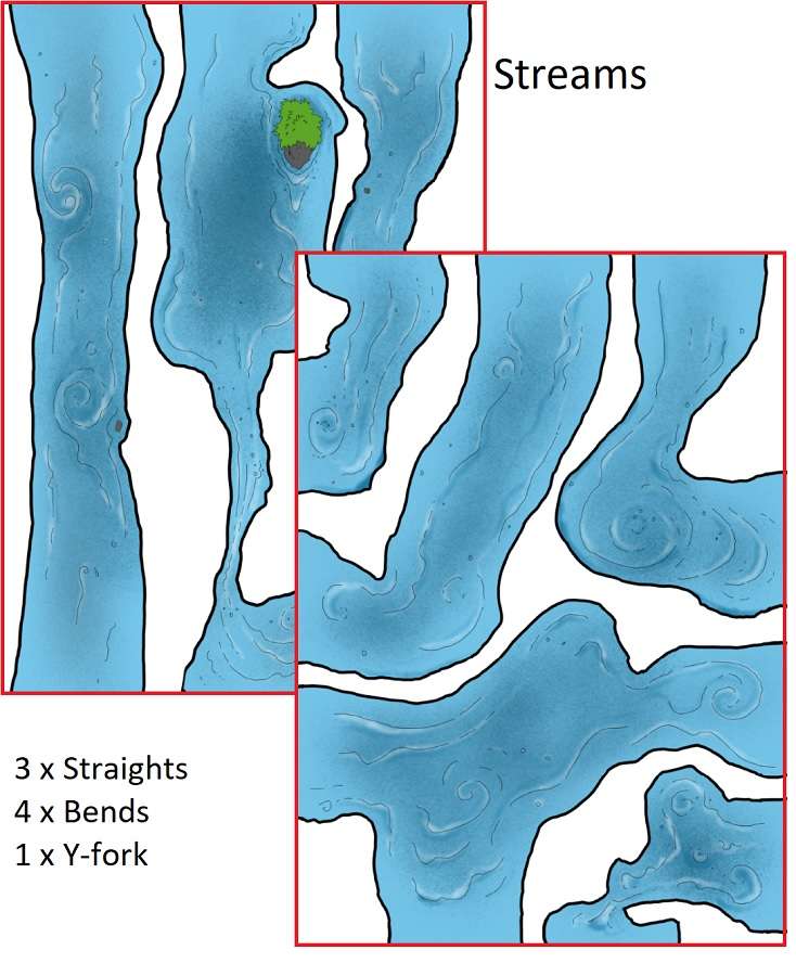 2D terrain, maps and props - River stream - Dungeon Masters Guild ...