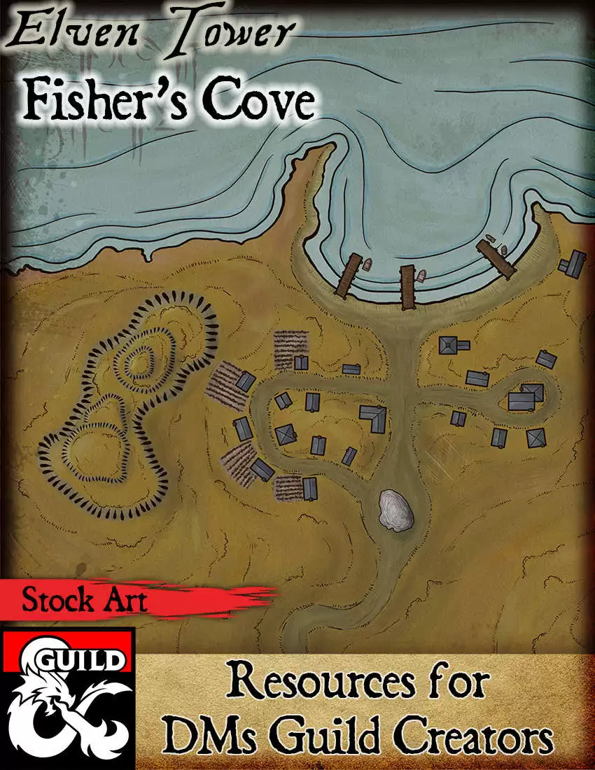 Elven Tower - Fisher's Cove | Stock City Map - Dungeon Masters Guild ...