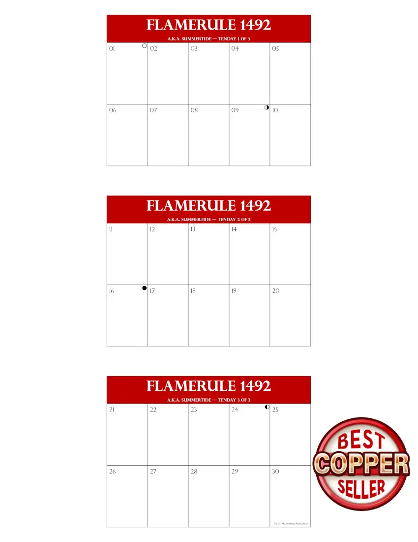 Calendar of Harptos: Track the Passage of Time - Dungeon Masters Guild ...