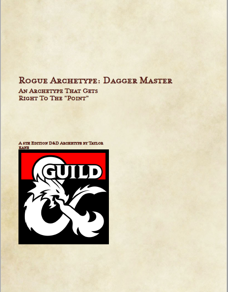 Rogue Archetype: Dagger Master - Dungeon Masters Guild | DriveThruRPG
