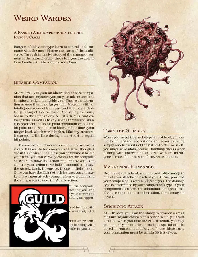 Weird Warden - A Ranger Archetype - Dungeon Masters Guild | DriveThruRPG