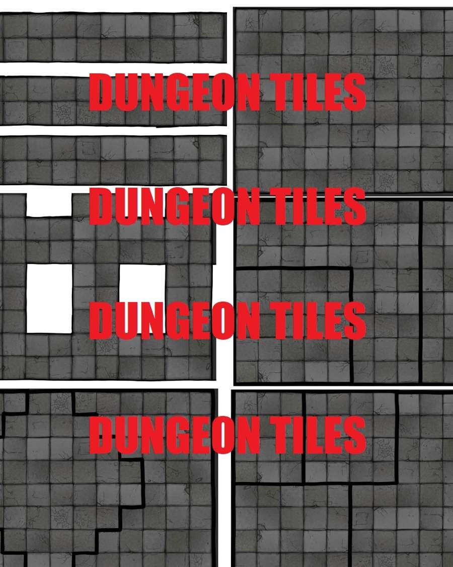 2D terrain, maps and props - Dungeon tiles - Dungeon Masters Guild ...