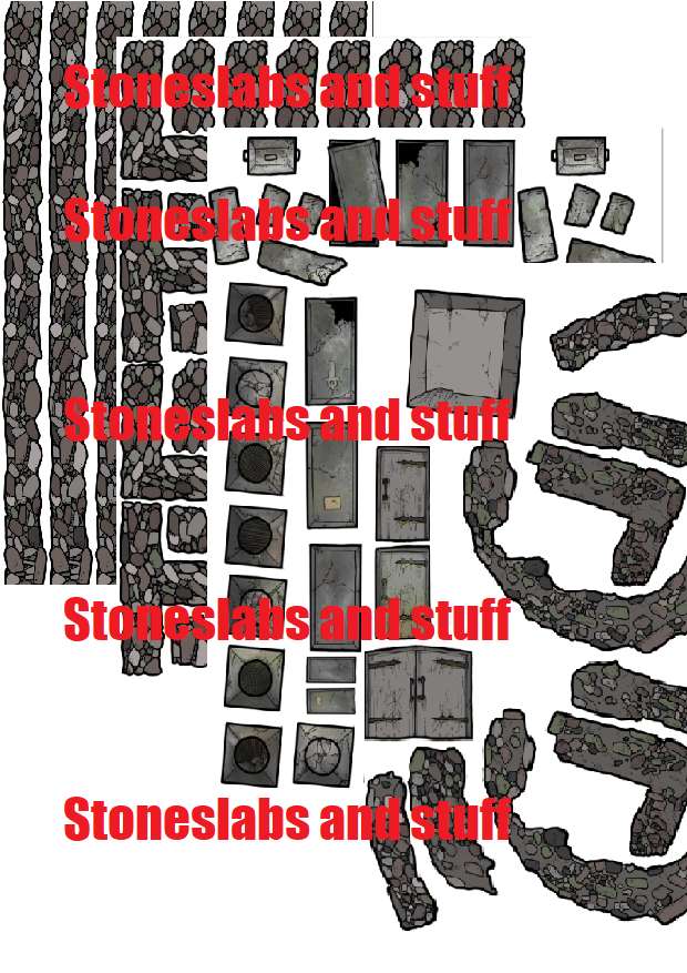 2D terrain, maps and props - Stoneworks and bits and pieces. - Dungeon ...