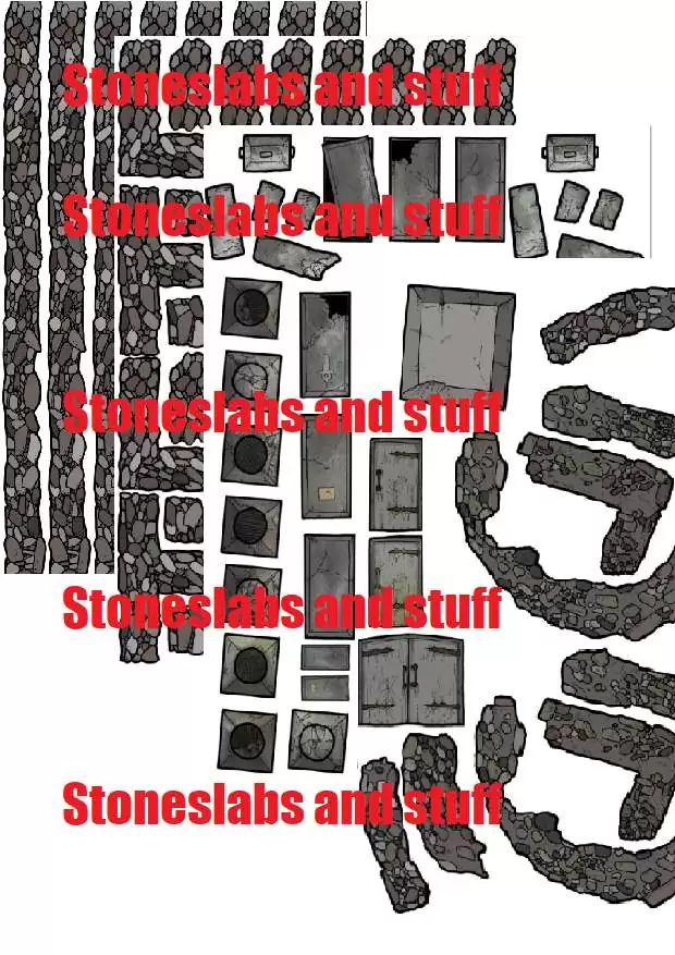 2D terrain, maps and props - Stoneworks and bits and pieces. - Dungeon ...