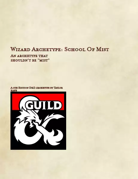 Wizard Archetype: School of Mist - Dungeon Masters Guild | DriveThruRPG