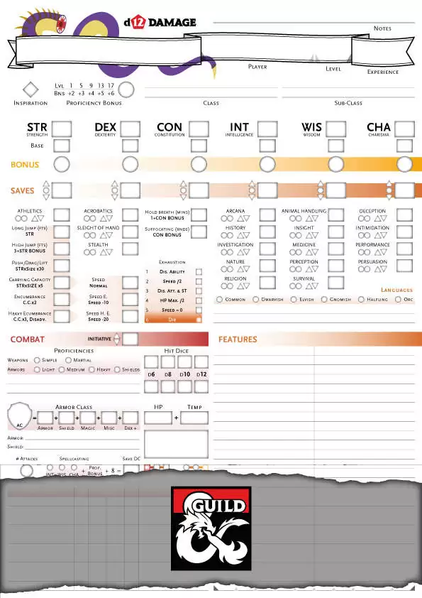 Character Sheet by Pablo Licata - Dungeon Masters Guild | DriveThruRPG