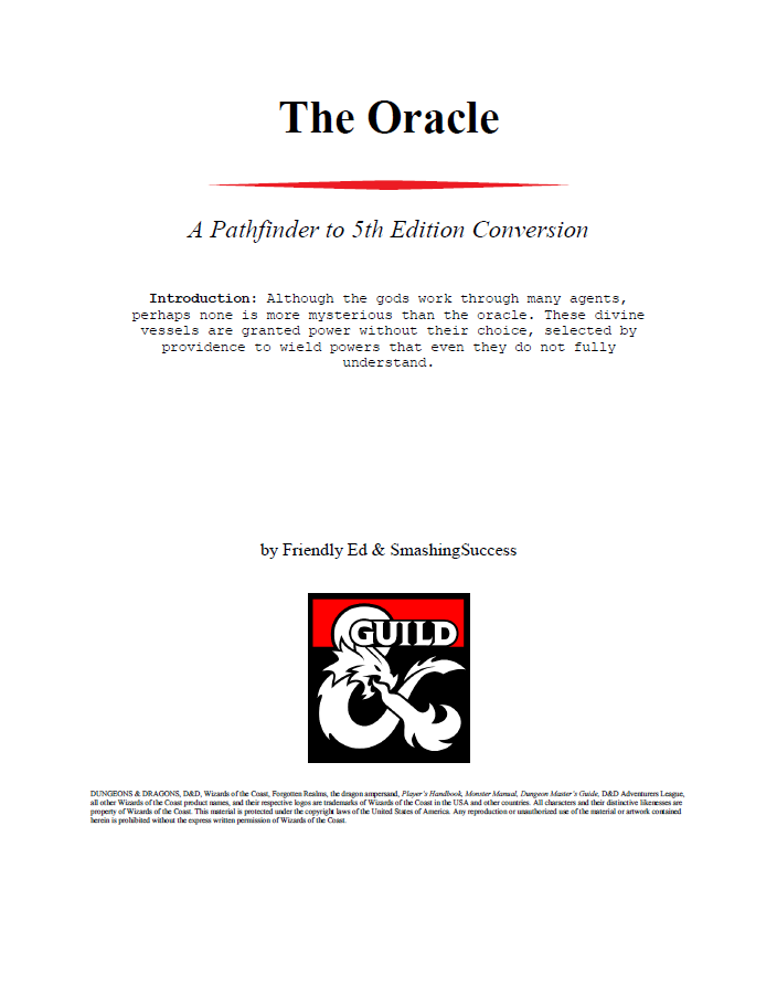 The Oracle 5e - Dungeon Masters Guild | DriveThruRPG