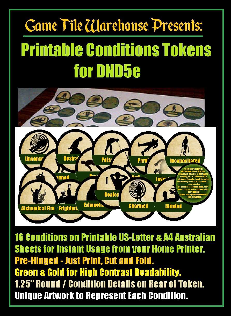 Condition Tokens for DnD5e - Dungeon Masters Guild | DriveThruRPG