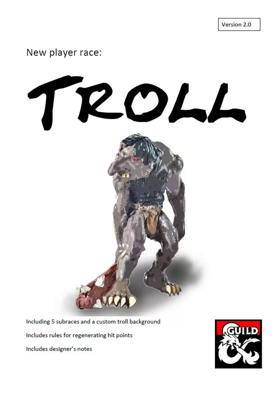 New player race: Troll - Dungeon Masters Guild | DriveThruRPG