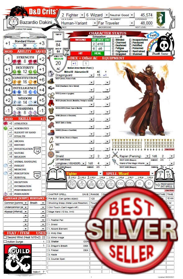 D&D Crits Character Sheets - Auto fill - Dungeon Masters Guild ...