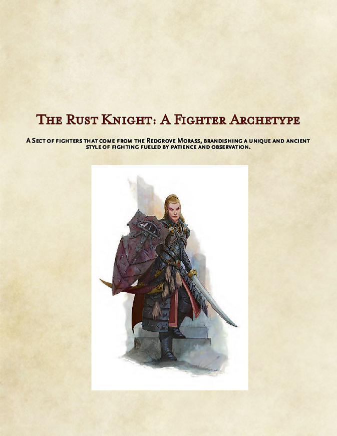 5e Rust Knight: A Fighter Archetype - Dungeon Masters Guild | DriveThruRPG