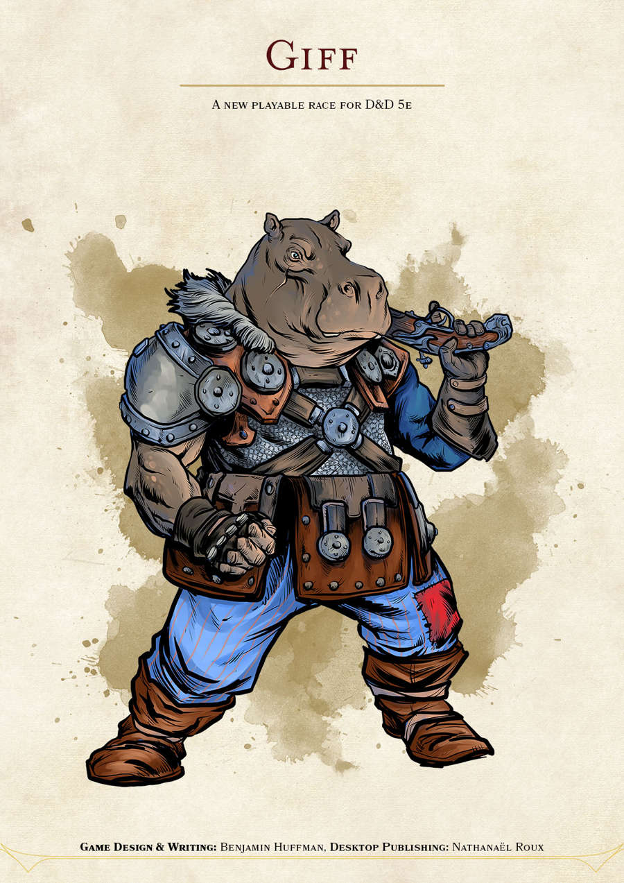 Giff, a New Playable Race for D&D 5e - Dungeon Masters Guild | DriveThruRPG