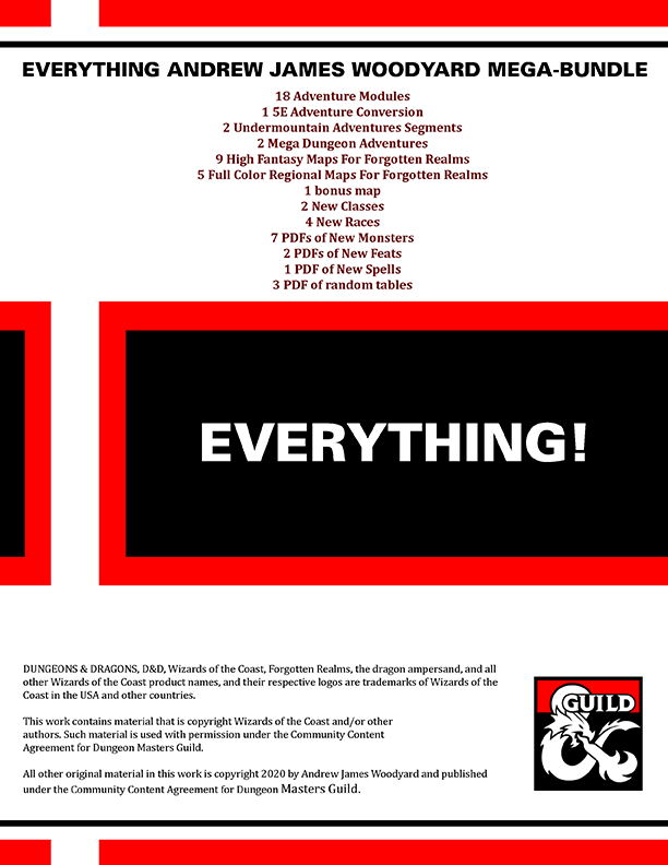 Everything Andrew James Woodyard - Dungeon Masters Guild | DriveThruRPG