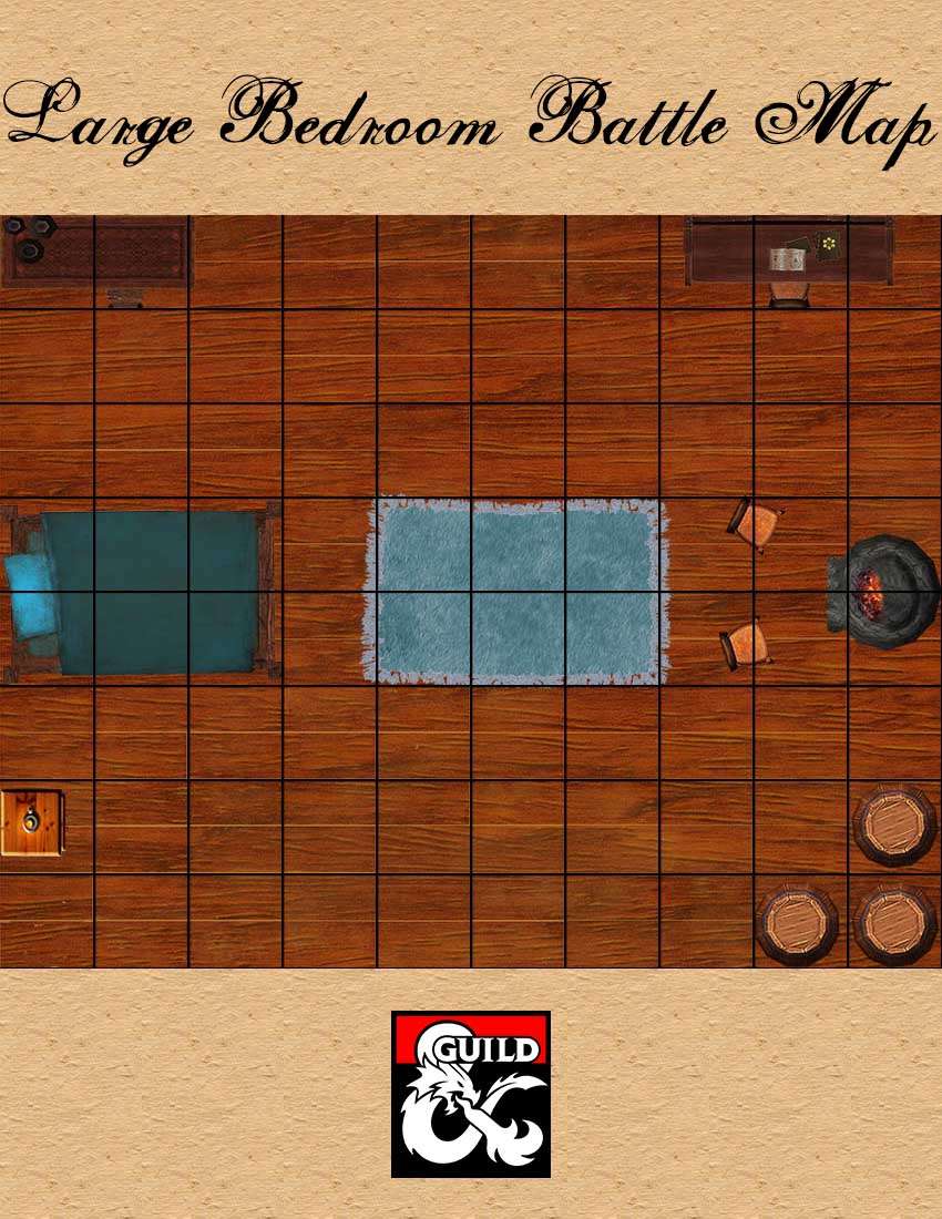 Large Bedroom Battle Map - Dungeon Masters Guild | DriveThruRPG