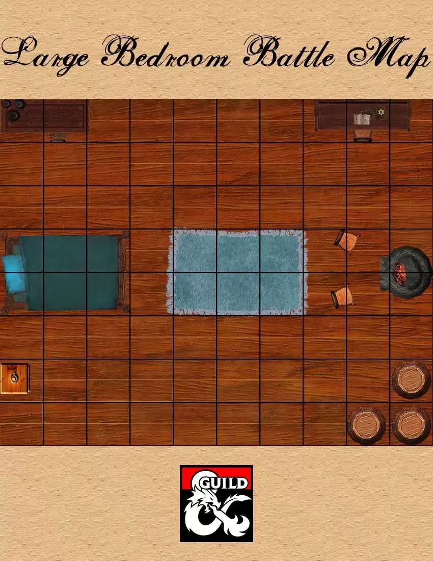 Large Bedroom Battle Map - Dungeon Masters Guild | DriveThruRPG