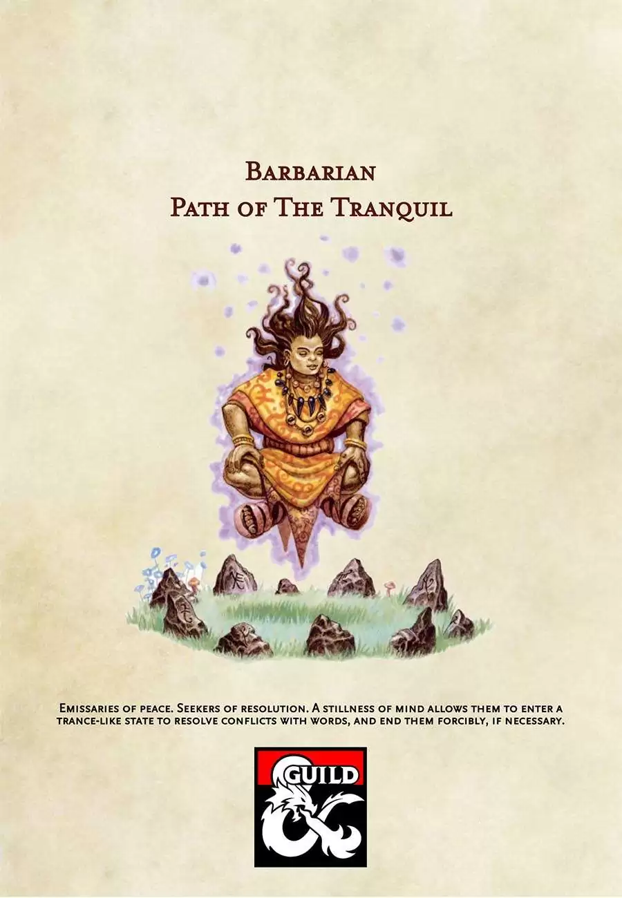 5th Edition Barbarian Subclass: Path of the Tranquil - Dungeon Masters ...