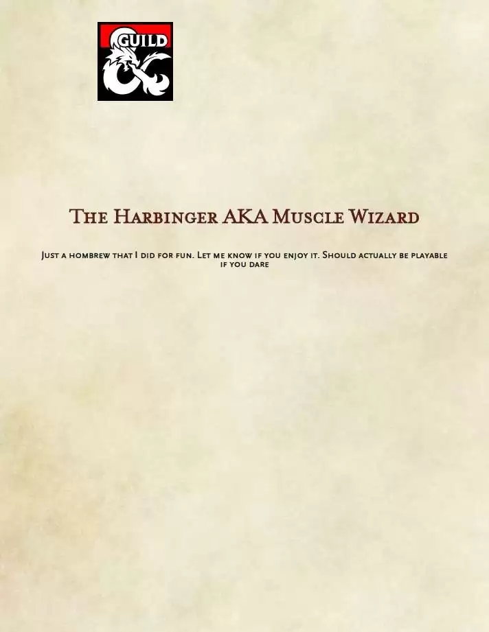 The Harbinger AKA the Muscle Wizard - Dungeon Masters Guild | DriveThruRPG
