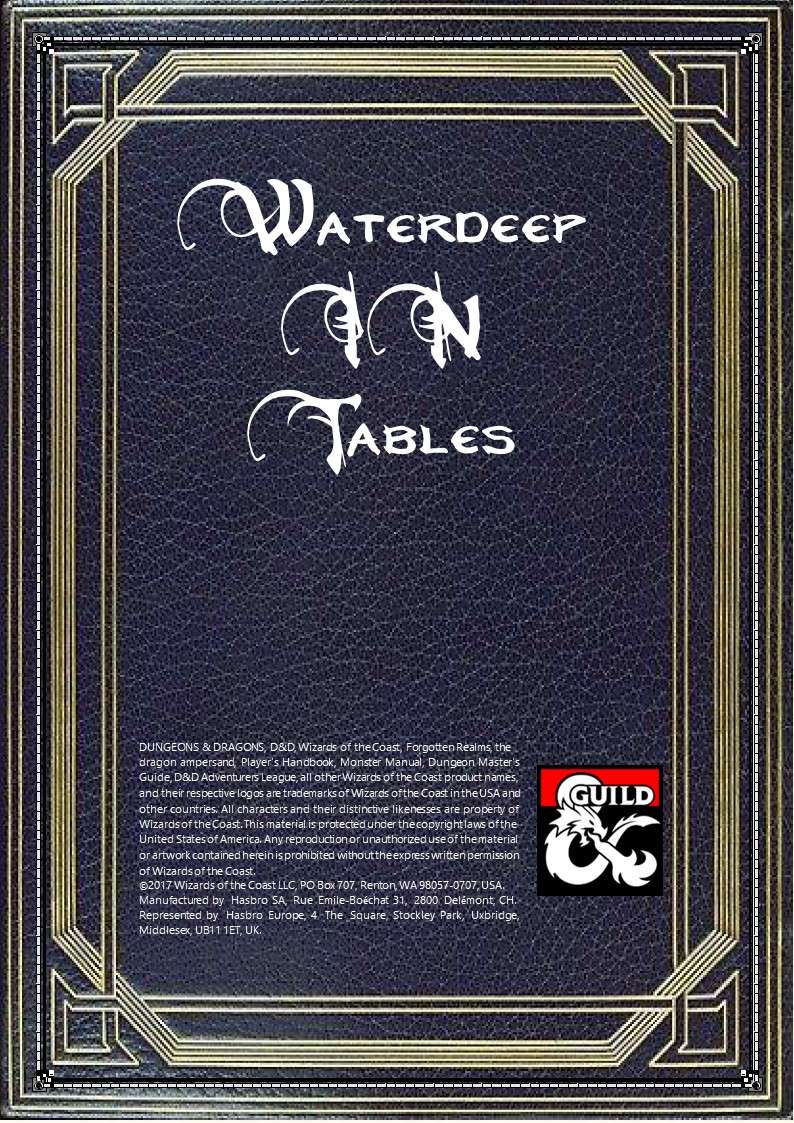 Waterdeep in tables - Dungeon Masters Guild | DriveThruRPG