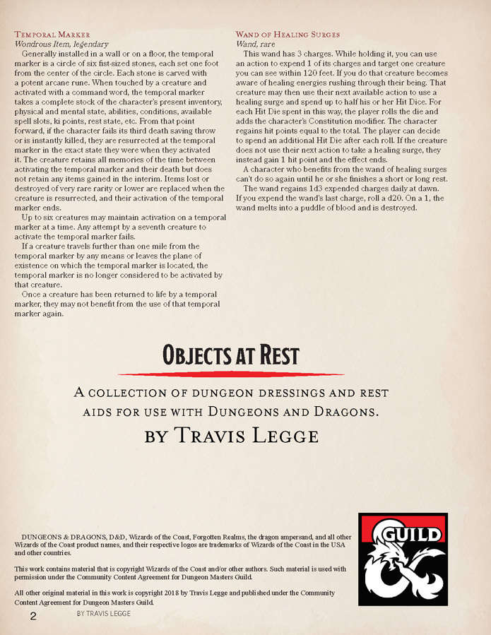 Objects at Rest - Dungeon Masters Guild | DriveThruRPG
