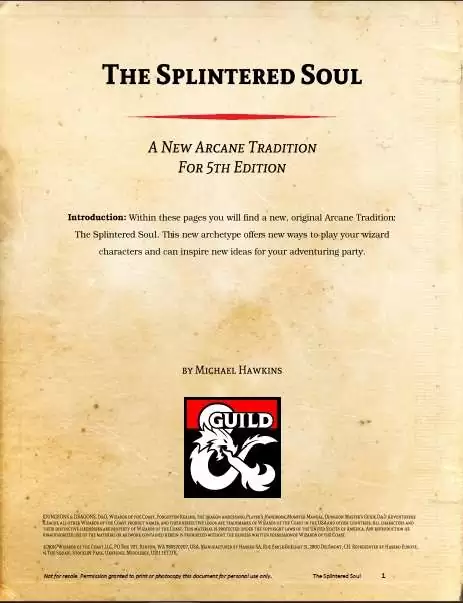 The Splintered Soul: An Arcane Tradition - Dungeon Masters Guild ...
