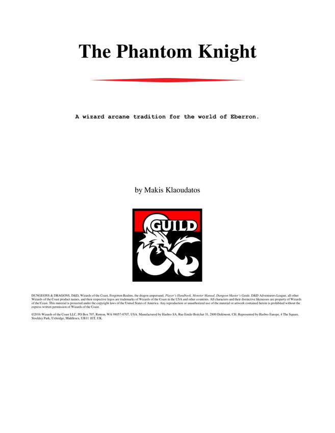 The Phantom Knight - Dungeon Masters Guild | DriveThruRPG