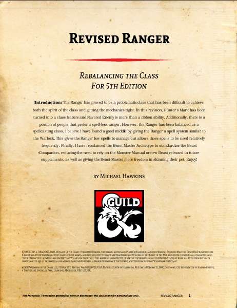 Revised Ranger - Dungeon Masters Guild | DriveThruRPG