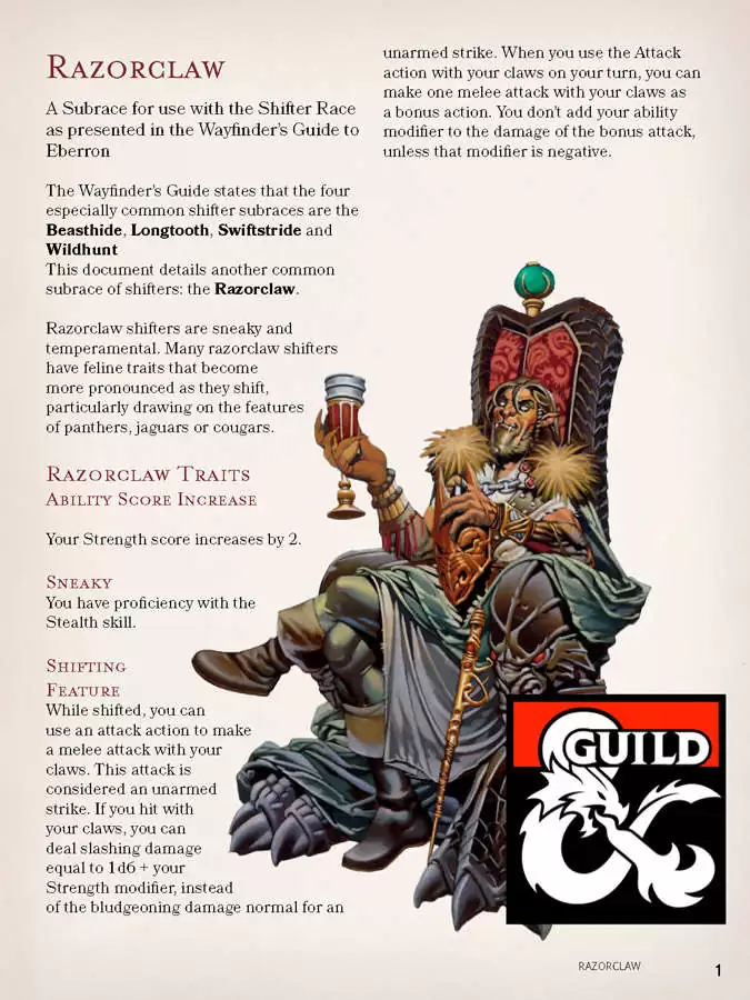 Razorclaw Shifters - Dungeon Masters Guild | DriveThruRPG